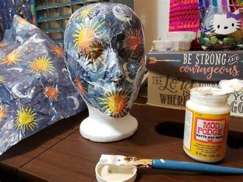 Covering My Styrofoam Head Styrofoam Head Styrofoam Crafts Collaborative Art Projects
