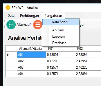 Source Code SPK Metode Weighted Product VB Net