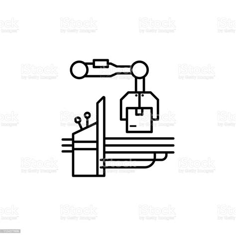 공장 기계 생산 아이콘입니다 모바일 개념 및 웹 응용 프로그램에 대 한 생산 아이콘의 요소입니다 얇은 선 공장 기계 생산 아이콘을 사용 하 여 웹 및 모바일에 대 한 수