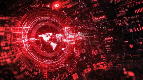 cyberattack concept with binary virus code glitch effects and warning