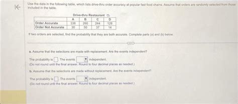 solved use the data in the following table which lists