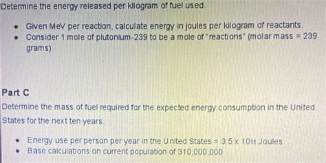 Solved Determine The Energy Released Per Kilogram Of Fuel