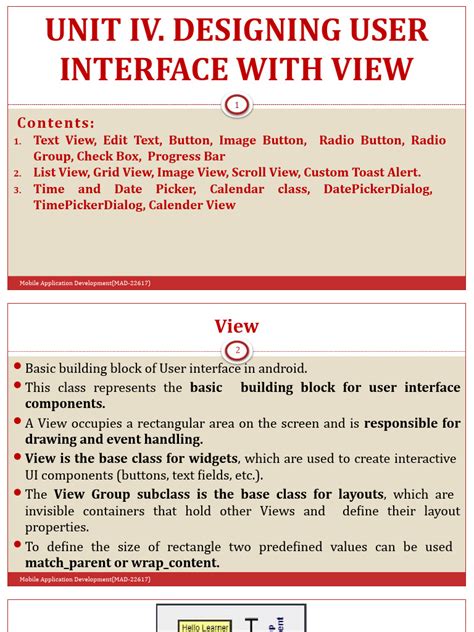 Mad Unit Iv Designing User Interface With View Pdf Android Operating System Mobile App