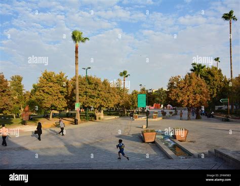 Shiraz, Iran: Entrance to Azadi Park from Azadi Boulevard. View towards ...