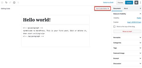 Using The Code Editor In Wordpress