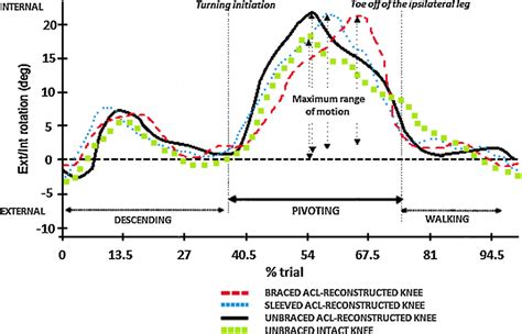 Typical Tibial Rotation Curves For A Full Stride From One Download Scientific Diagram