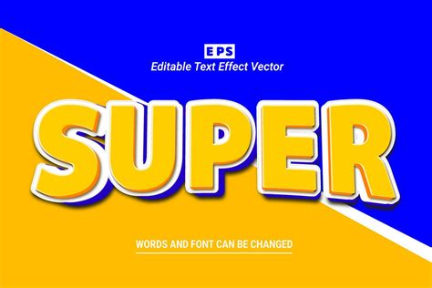 Super 3d Editable Text Effect Vector Graphic By Truevector · Creative Fabrica