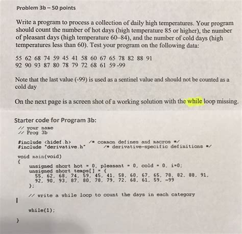 solved use codewarrior to solve the question in while loop