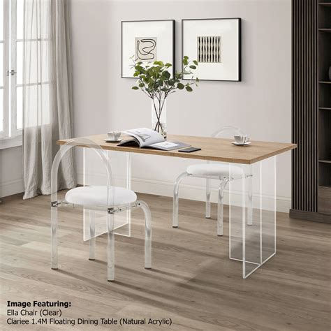 Clariee 14m Floating Dining Table Naturalacrylic Furniture And Home
