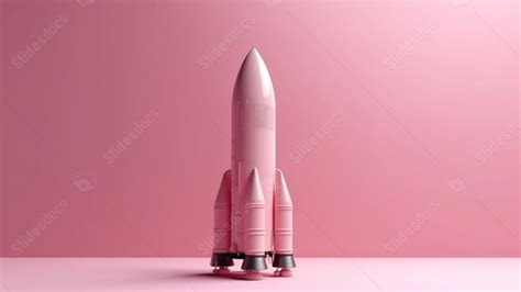 A Pink Backgrounded Isolation Of A 3d Rendered Rocket Or Spaceship Powerpoint Background For