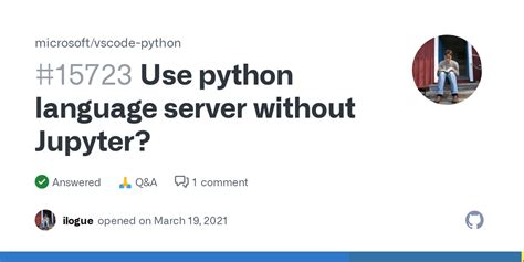 Use Python Language Server Without Jupyter · Microsoft Vscode Python · Discussion 15723 · Github
