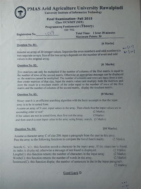 Mitmcsbscs Bsit Old Papers Programming Fundamentals