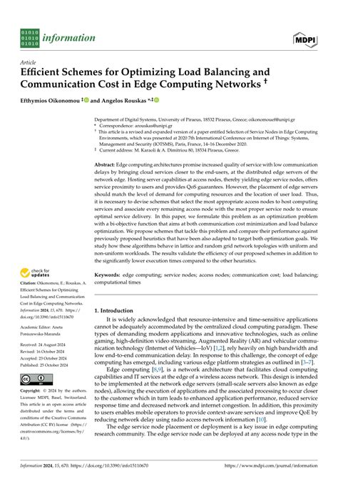 Pdf Efficient Schemes For Optimizing Load Balancing And Communication