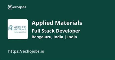 applied materials is hiring full stack developer bengaluru india