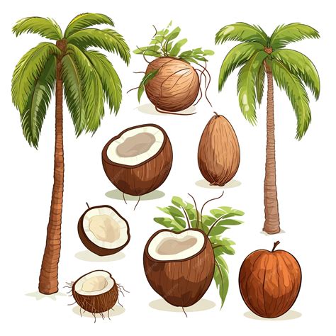 Premium Vector Hand Drawn Palm Trees Trunk Branches Sprout Cartoon