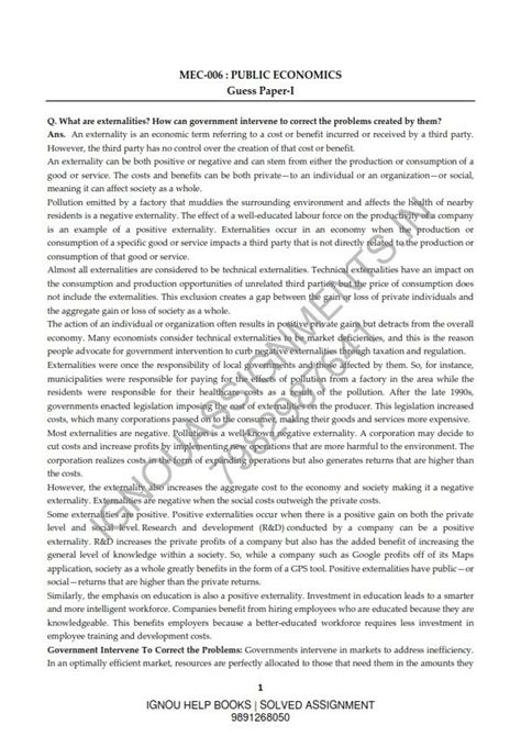 Ignou Mec 006 Guess Paper Solved English Medium Ignou Solved Assignment