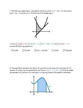 IB Math SL Integration Problem Set By Carolina IB Math TpT