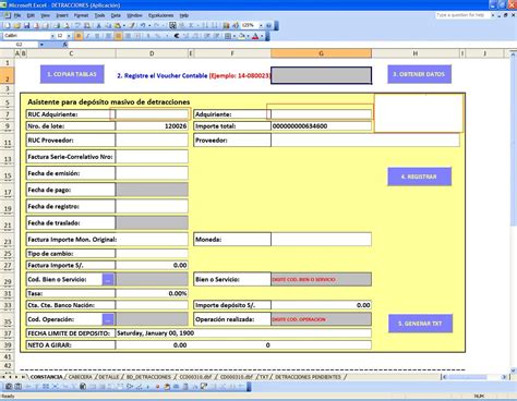Interfaces de registros contables masivos con VBA Excel SQL Automatización de Detracciones