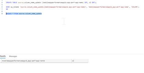 Rename A Column Name Containing Dot In It Of A Table Microsoft Qanda