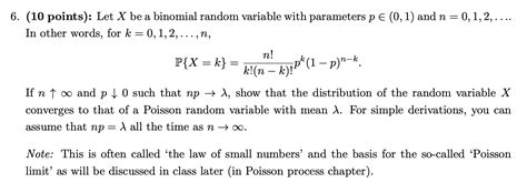 Solved Points Let X Be A Binomial Random Variable With Chegg