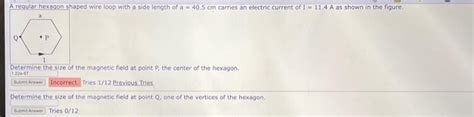 solved a reqular hexagon shaped wire loop with a side iength