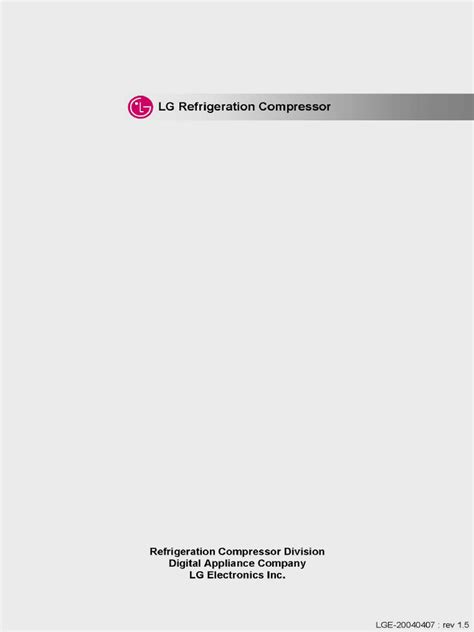 Lg Reciprocating Compressor Catalogue Pdf