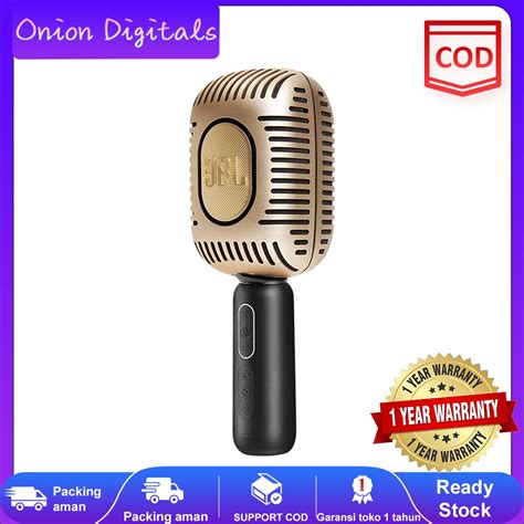 Jual JBL KMC 650 Professional Karaoke Microphone Portable Bluetooth Wireless Speaker Microphone