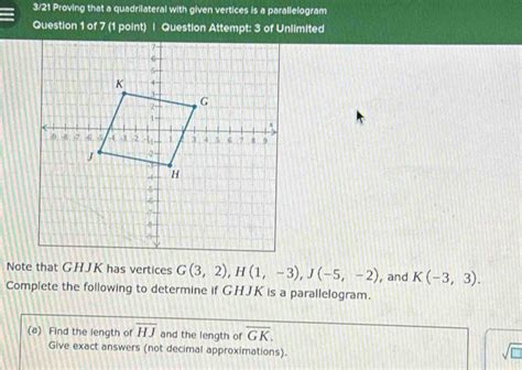 Solved 3 21 Proving That A Quadrilateral With Given Vertices Is A