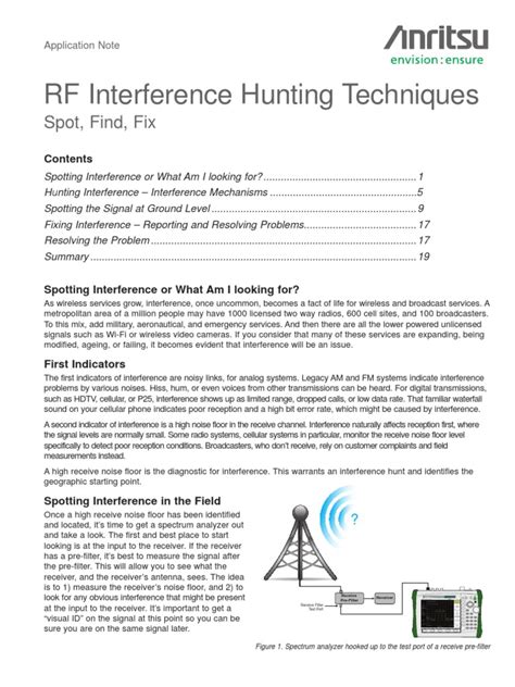 Rf Interference Hunting Technique Pdf Electromagnetic Interference Antenna Radio