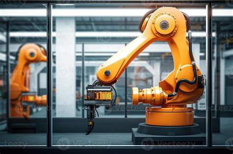 Ai Generated Smart Industrial Automation Advanced Robotic Arm In Modern Factory Created With