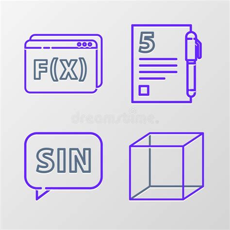 Set Line Geometric Figure Cube Mathematics Function Sine Test Or Exam