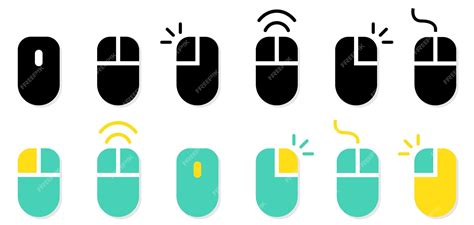 Premium Vector Set Of Computer Mouse Icons Clicking Computer Mouse