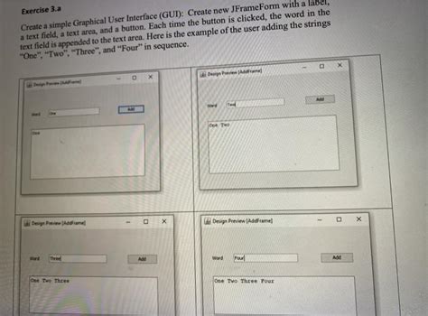 Solved Exercise 3a Create A Simple Graphical User Interface