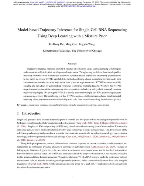 Model Based Trajectory Inference For Single Cell Rna Sequencing Using