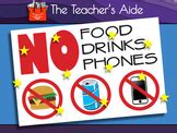 Classroom Poster No Food Drinks Phones 17 X 11 By The Teacher