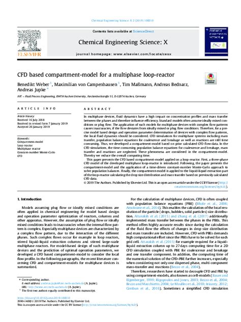 Pdf Cfd Based Compartment Model For A Multiphase Loop Reactor Andreas Bednarz