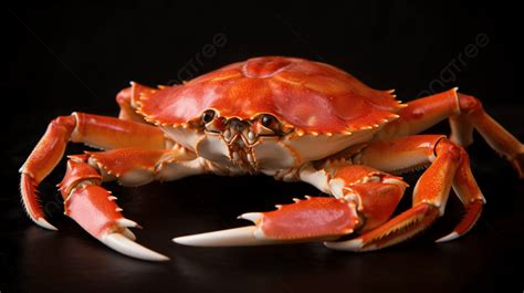 An Upright Orange Crab On Black Background Crab Snow Crab Peeled Hd