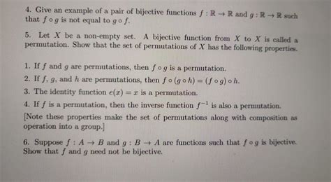Solved Give An Example Of A Pair Of Bijective Functions Chegg Com