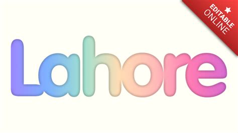 Lahore | With Multi-color Gradient | Text Effect Generator
