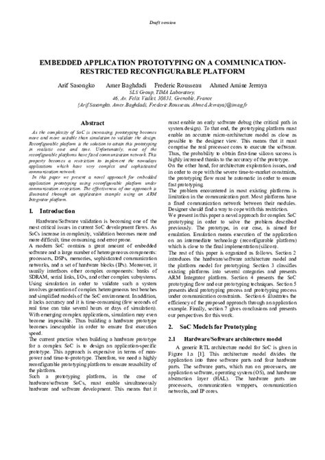 Pdf Embedded Application Prototyping On A Communication Restricted