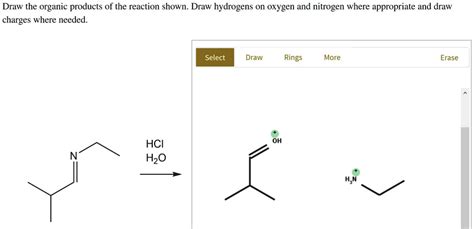SOLVED: Draw the organic products of the reaction shown. Draw hydrogens on oxygen and nitrogen ...