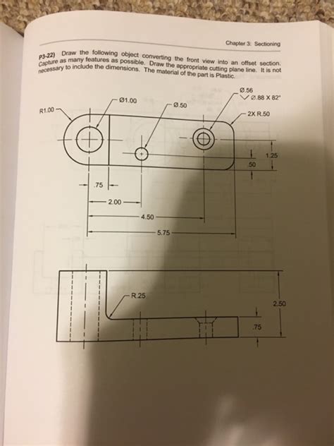 solved draw the following object converting the front view