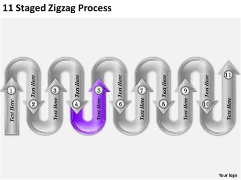 1013 Project Management Consulting 11 Staged Zigzag Process Powerpoint Templates PPT Backgrounds