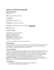 Introduction To Data Structures Course Overview Syllabus Course Hero