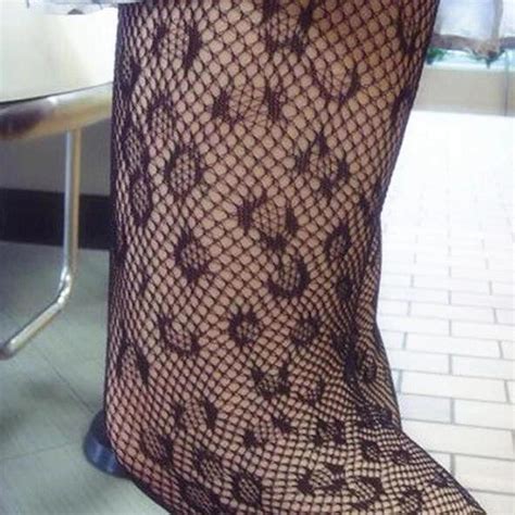 Black Fishnet Tights Leopard Print Fishnet Grunge Depop