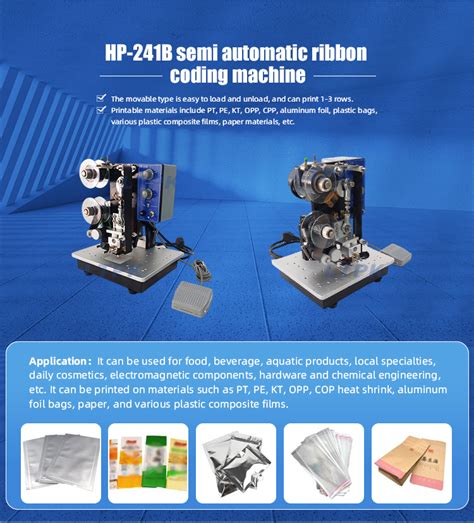 electric ribbon coding printer hp 241b hp 241b coding machine