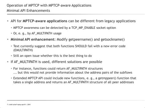 Ppt Mptcp Application Considerations Draft Scharf Mptcp Api 01 Powerpoint Presentation Id