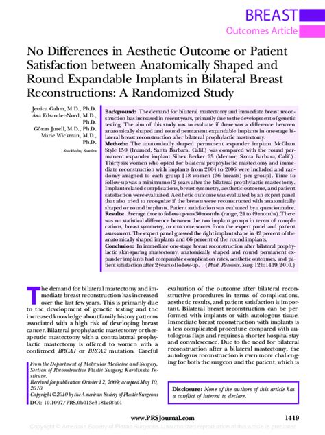 Pdf No Differences In Aesthetic Outcome Or Patient Satisfaction