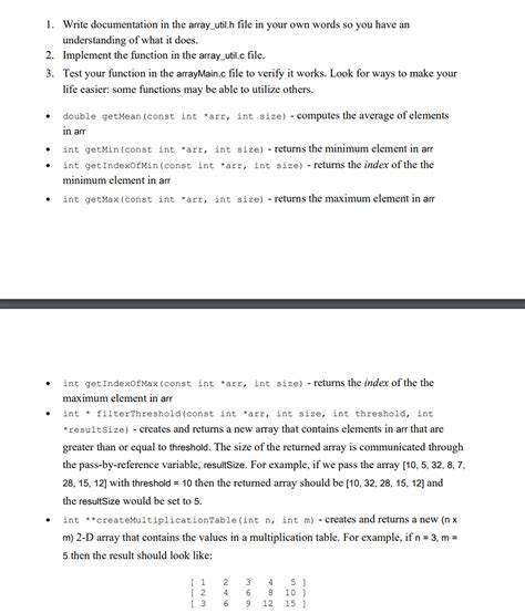 Solved Please Help Implement The Following In C Below Are Chegg Com