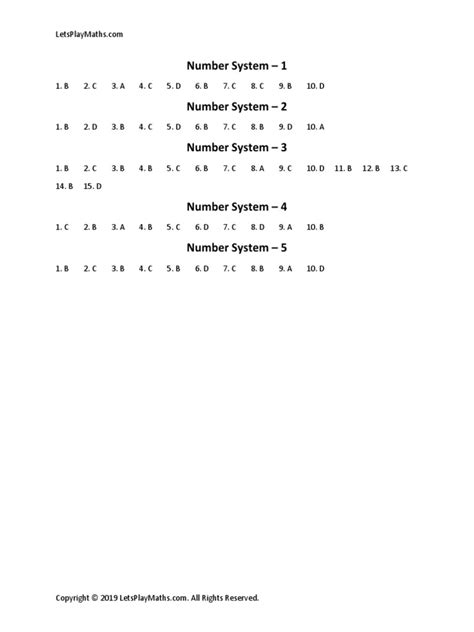 class 5 number system answer pdf